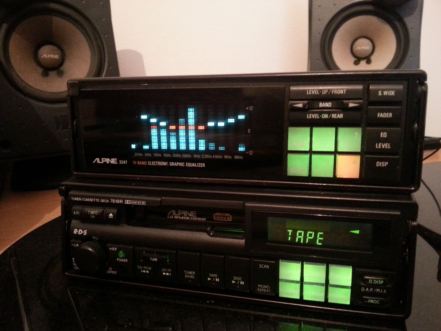 Vintage Alpine 3347 11 Band Graphic Equalizer Half din EQ Sub MRV JUBA ...